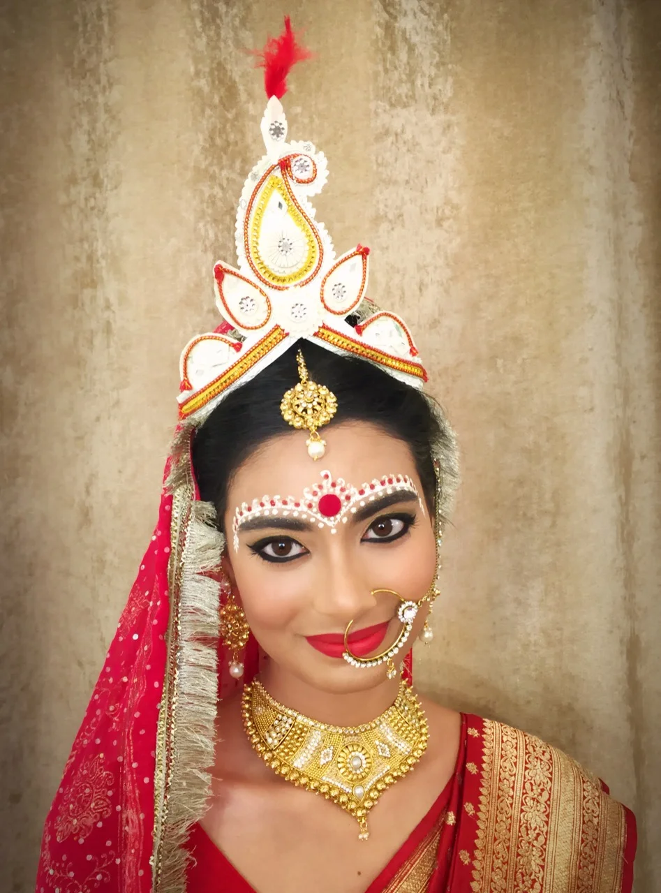 Bengali Bridal Forehead Makeup Design | Saubhaya Makeup