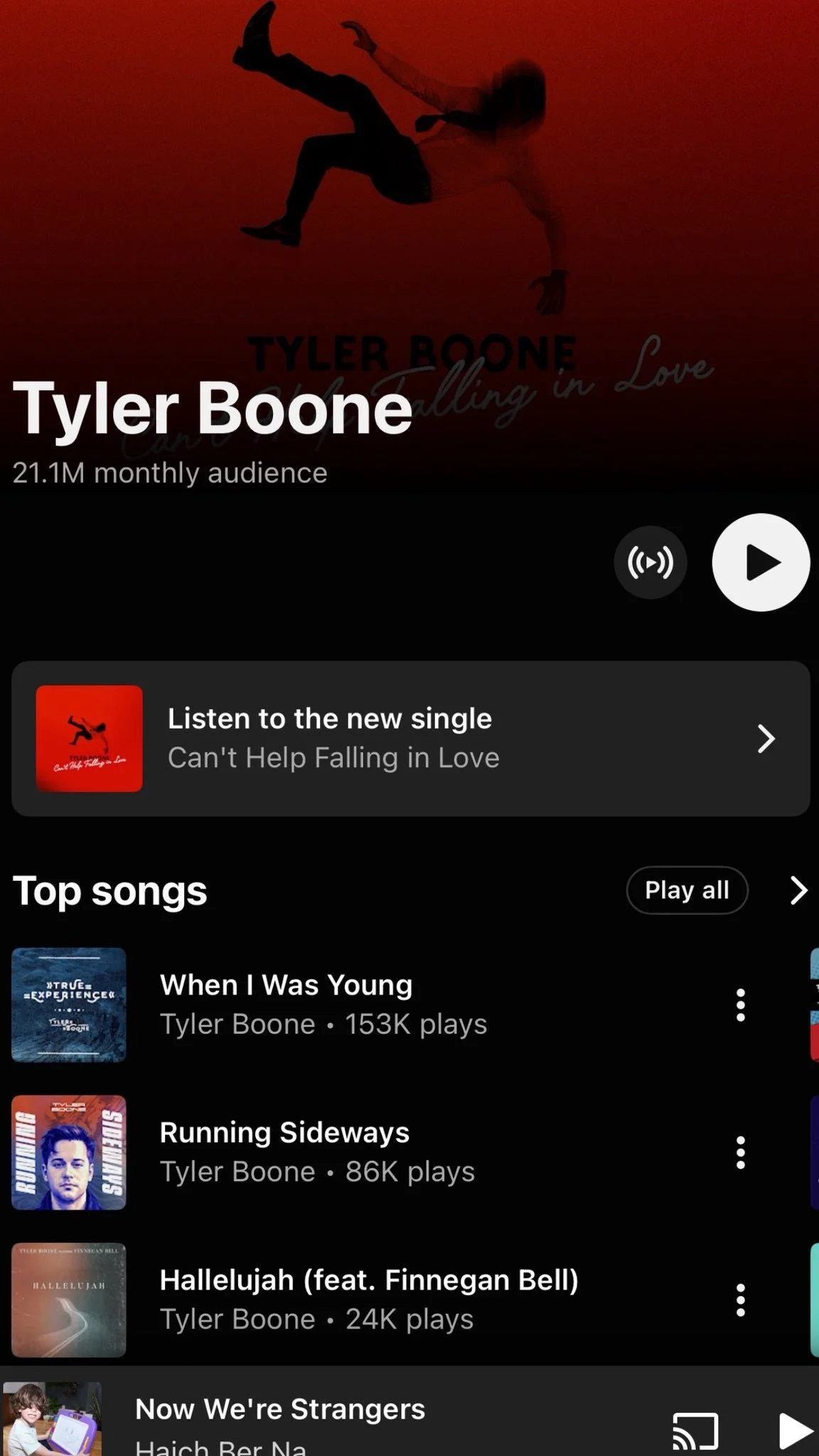 Artist Tyler Boone now over 20 million listeners on YouTube Music ...