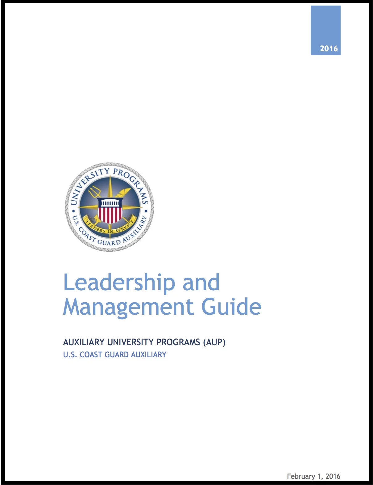 Leadership and Management Guide — U.S. Coast Guard Auxiliary University ...