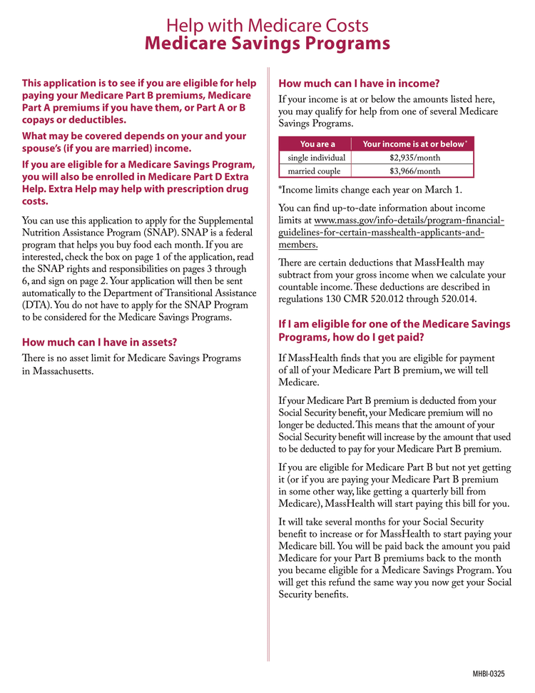Medicare Savings Program Resources — Mass Senior Action Council
