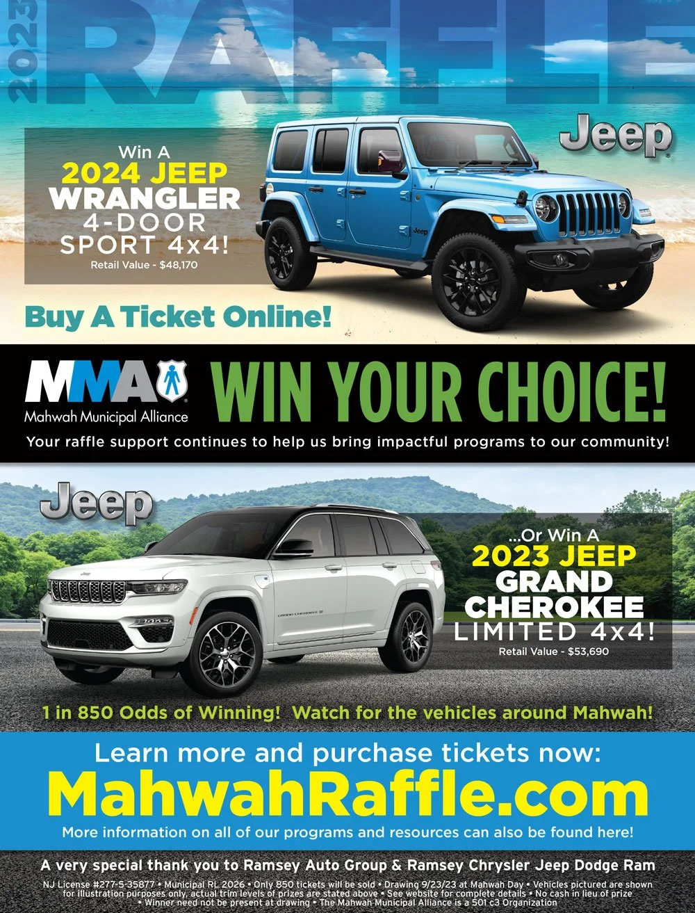 MMA Raffle Tickets: Win A 2024 Jeep — Mahwah Municipal Alliance