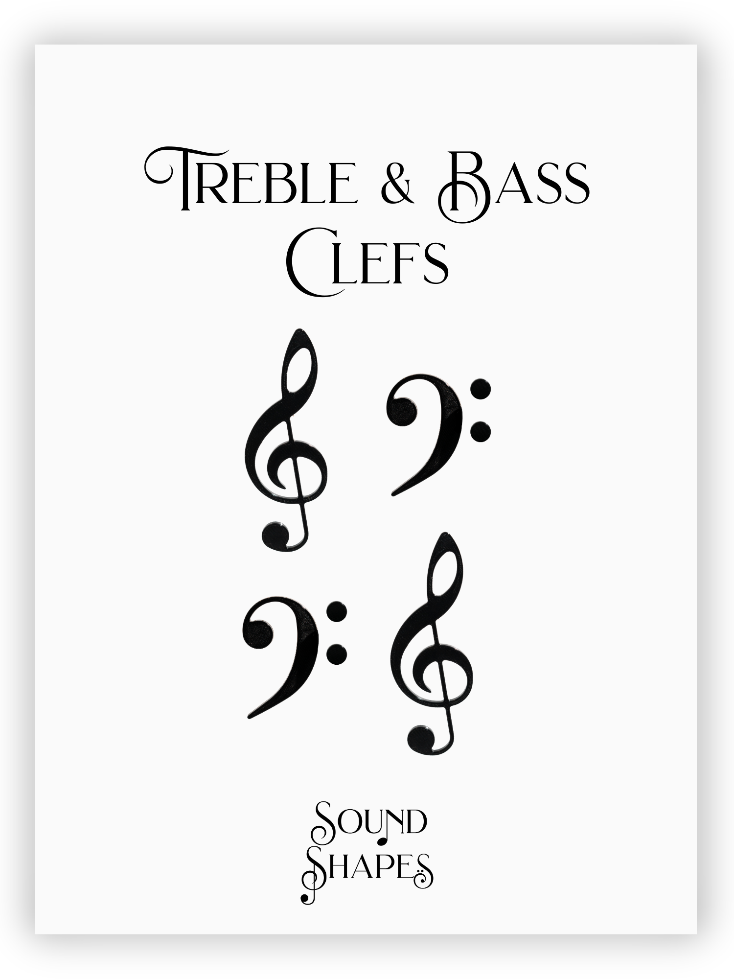Treble and Bass Clef Magnets for Piano Teachers | Sound Shapes Clefs ...