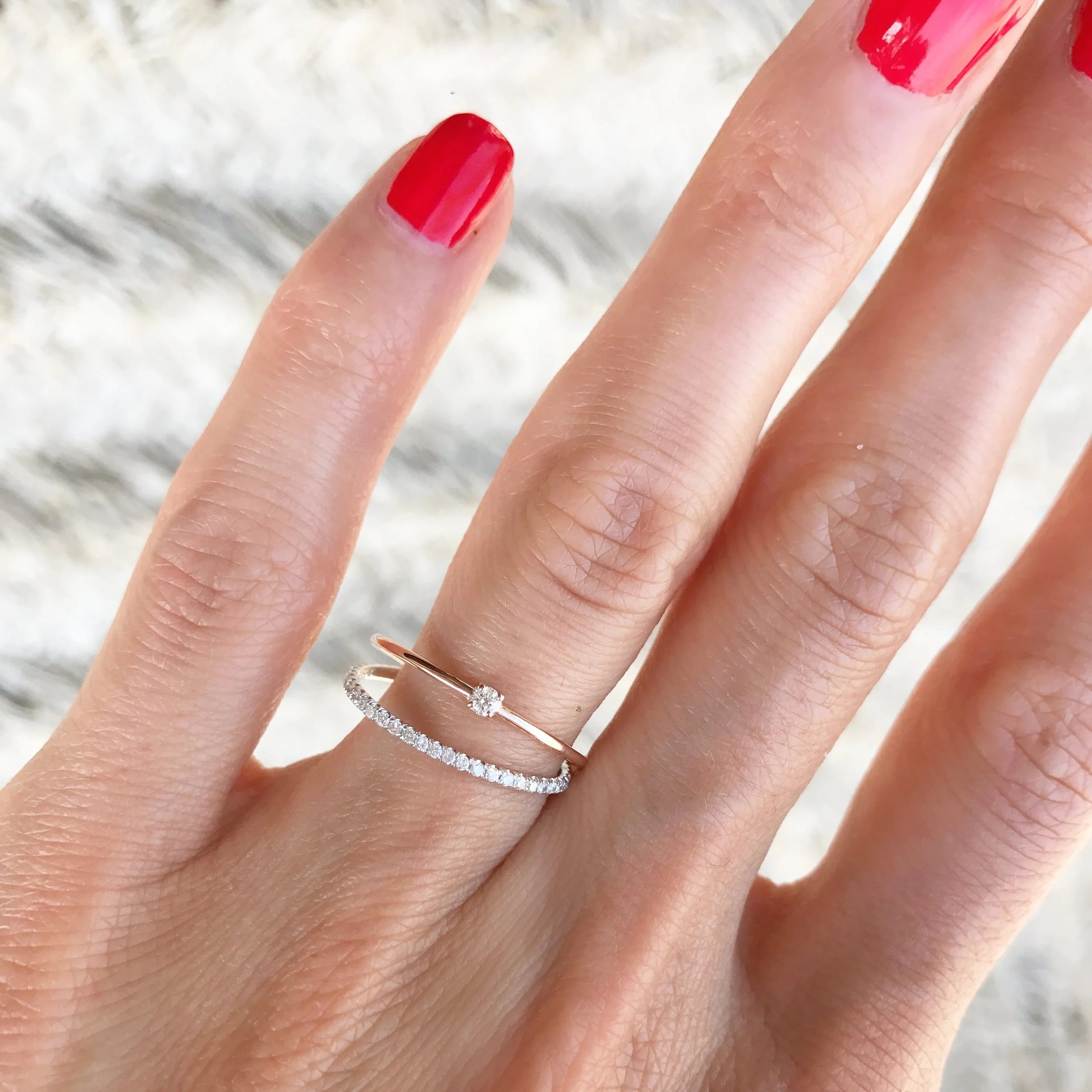 Gold Dainty Engagement Ring