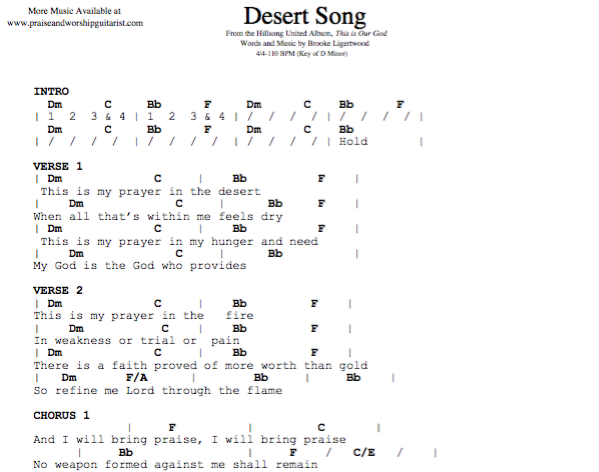 Desert Song Guitar Chords