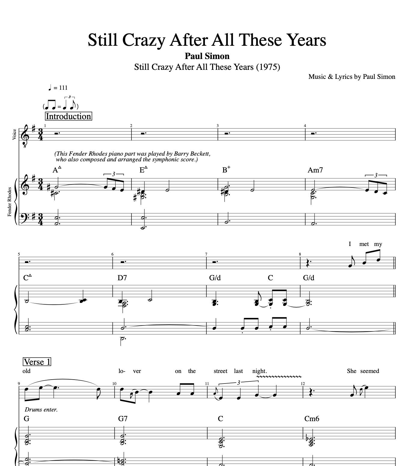 "Still Crazy After All These Years" · Paul Simon || Voice + Piano ...