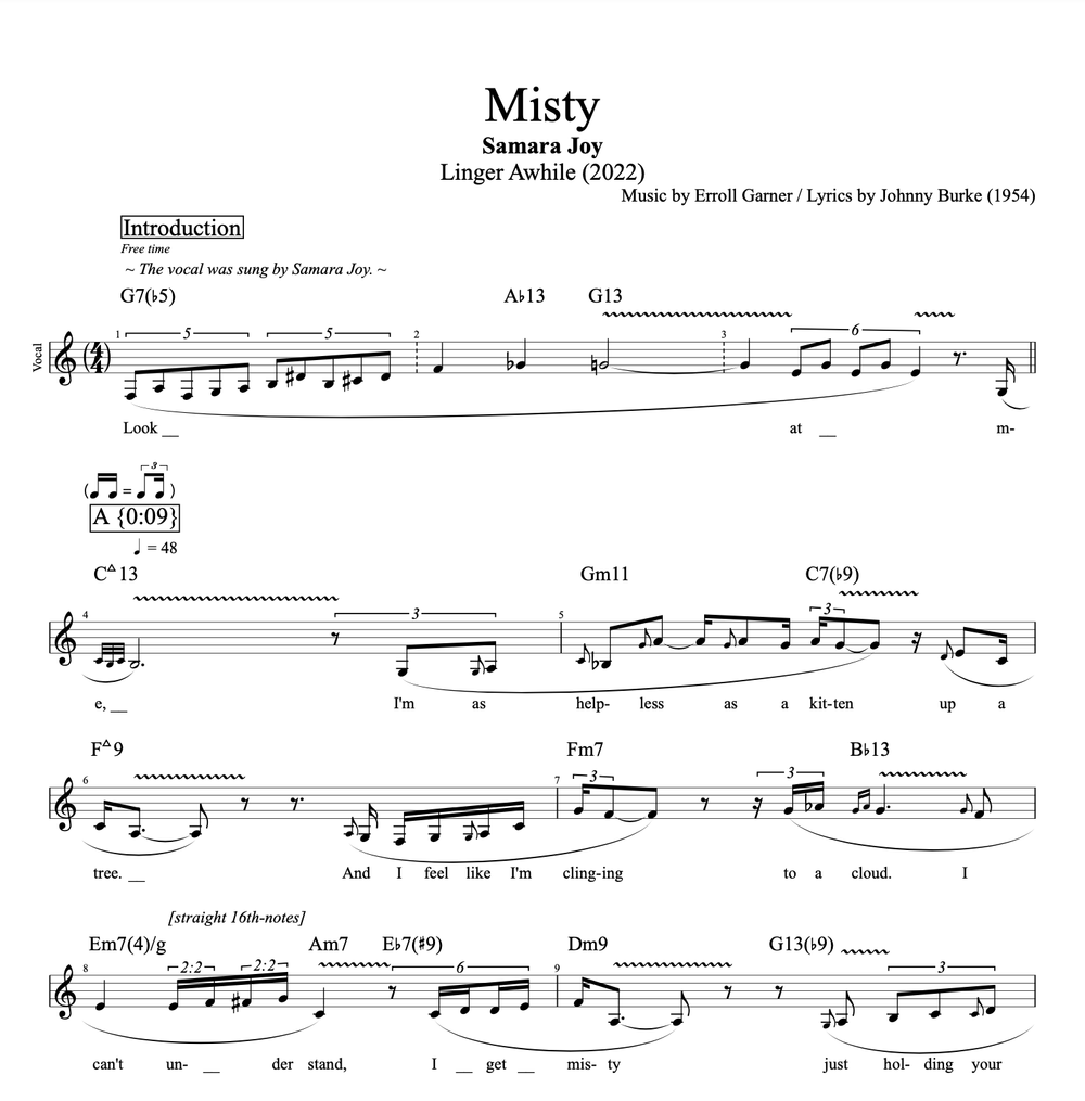 Misty Guitar Chords Jazz