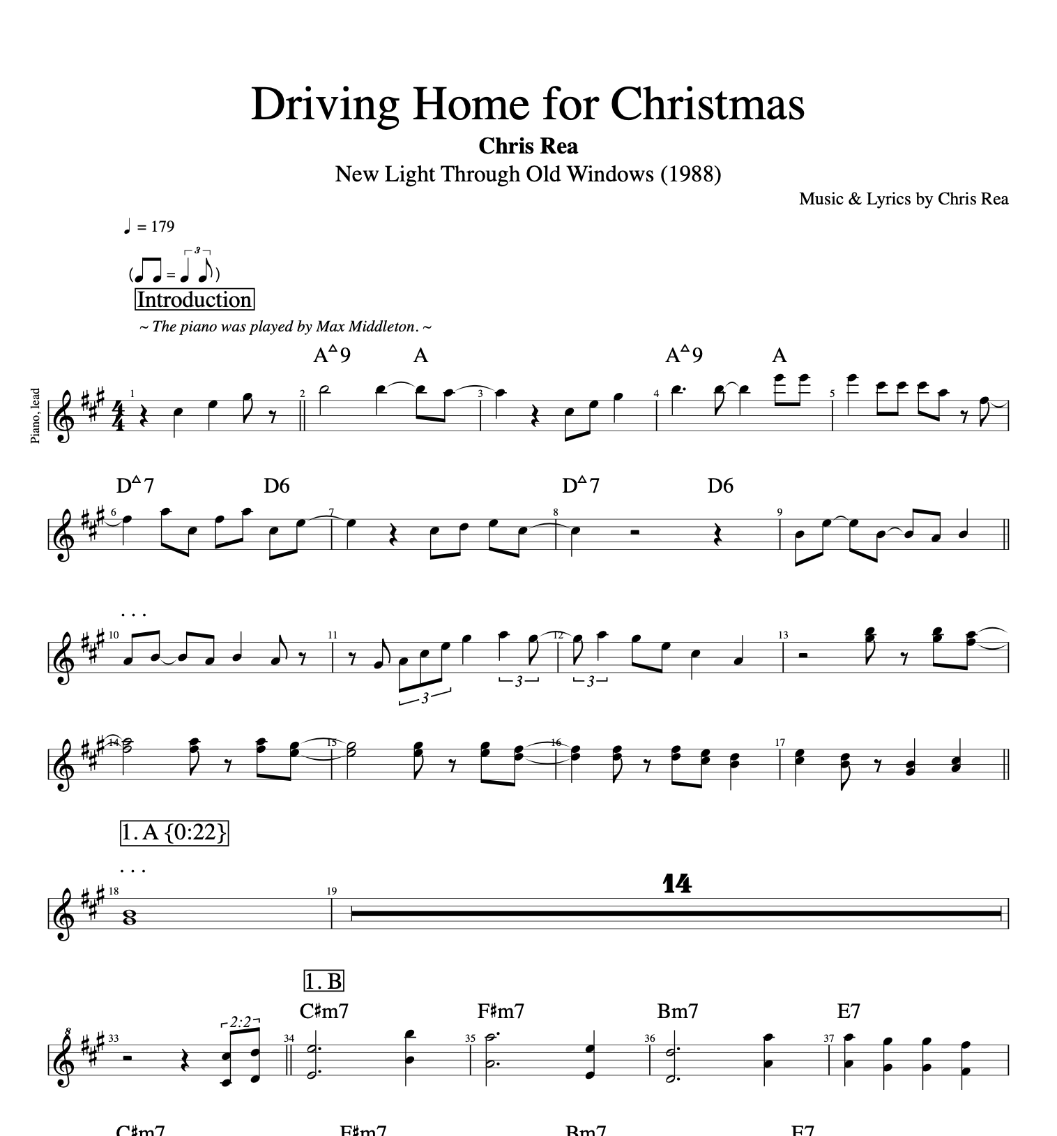 "Driving Home for Christmas" · Chris Rea || Vocal + Bass + Piano (lead ...