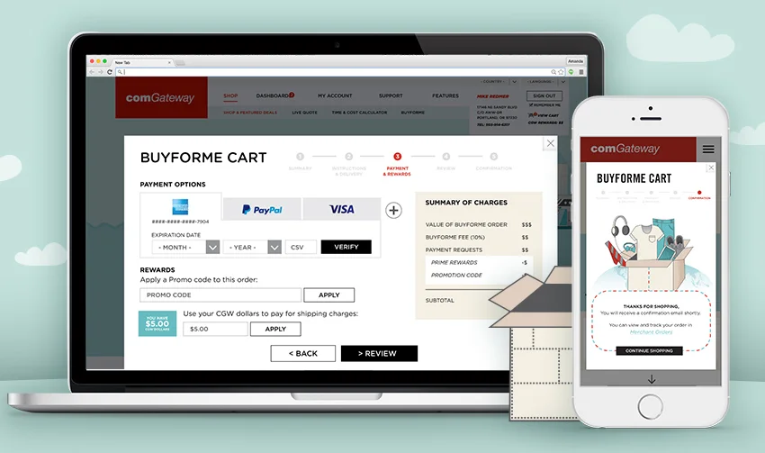 comGateway UI Design — Lenz Illustration & Design