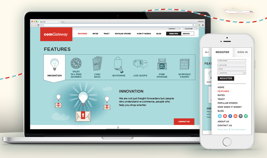 comGateway UI Design — Lenz Illustration & Design