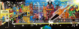 Visionary Folk Art mural of Paul Deo — DEO