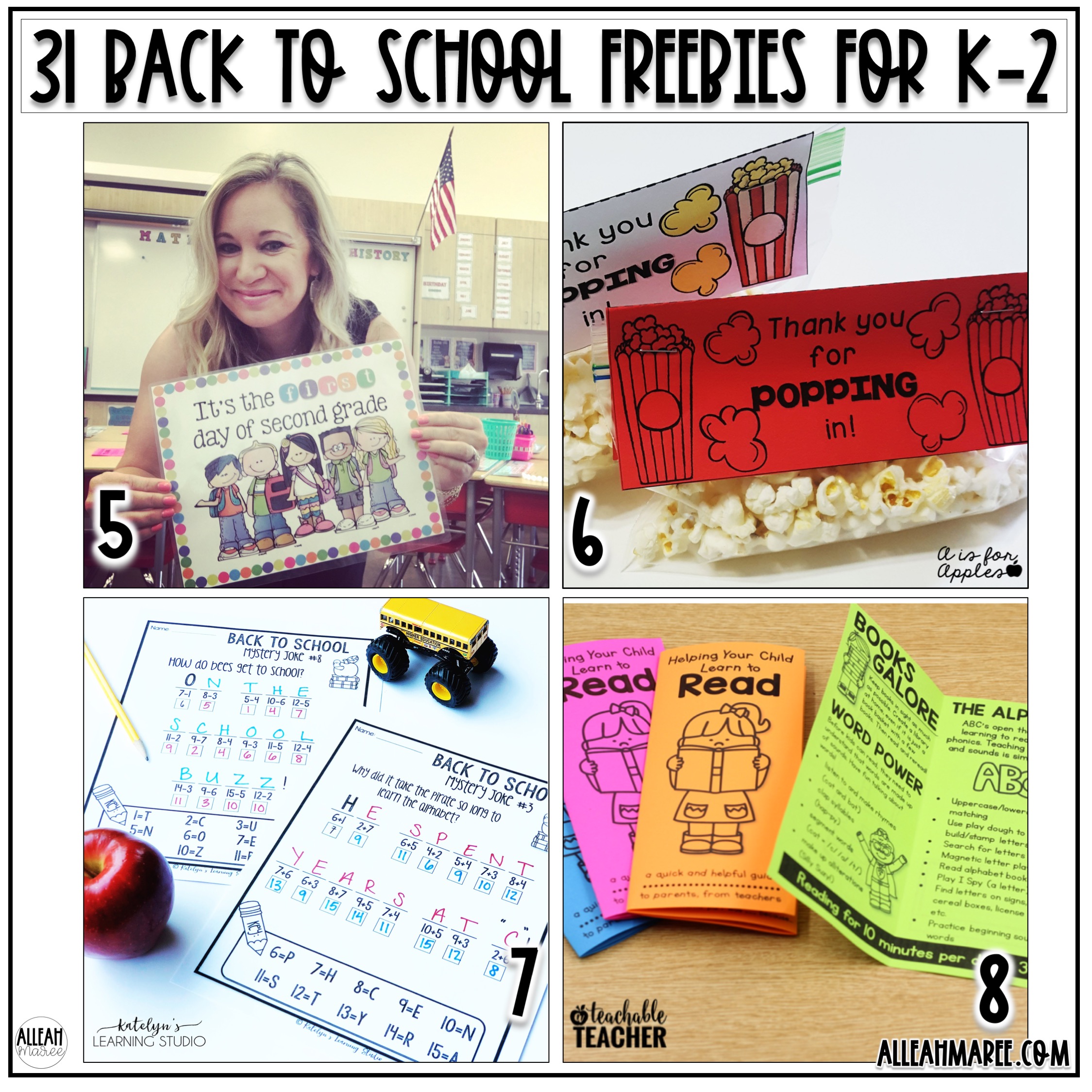 31 Back to School Freebies for K-2 — Alleah Maree