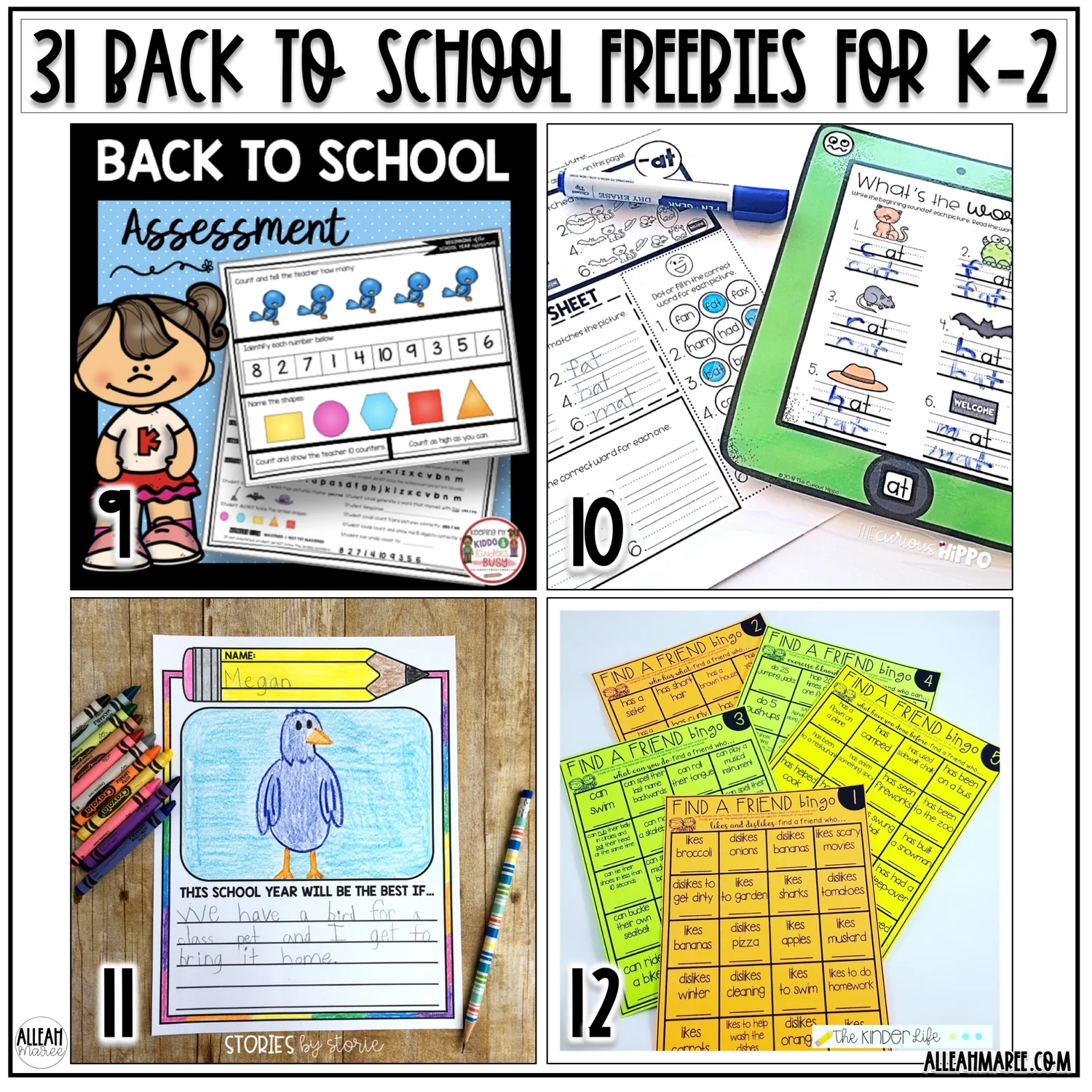 31 Back to School Freebies for K-2 — Alleah Maree