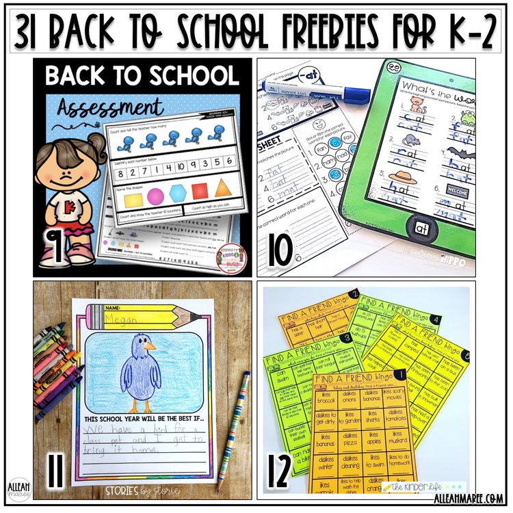 31 Back to School Freebies for K-2 — Alleah Maree