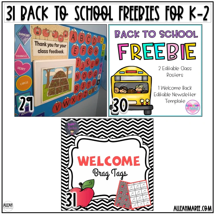31 Back to School Freebies for K-2 — Alleah Maree