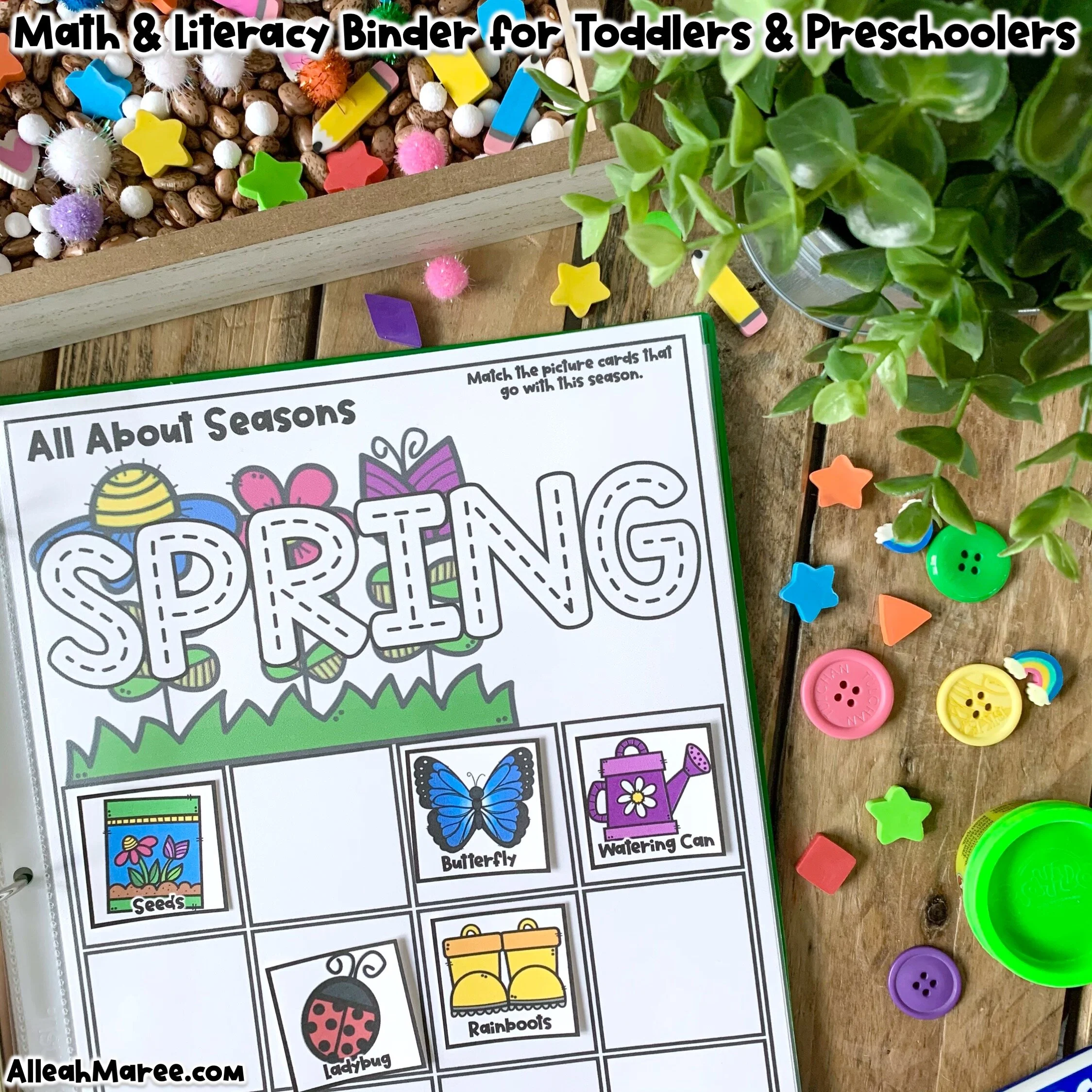 Math and Literacy Learning Binder for Toddlers and Preschoolers ...