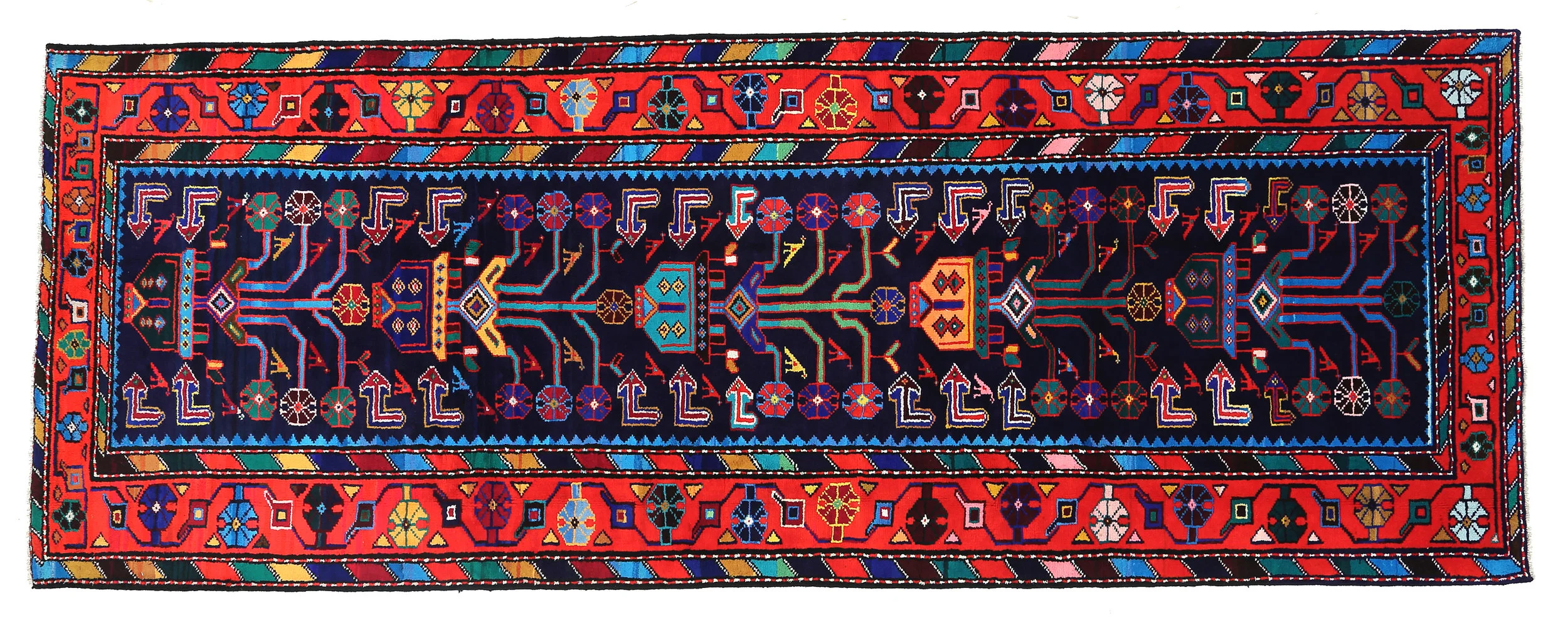 Mid Century Modern Persian Kolyai Rug 3'7"X9'7" — Huntt Vintage Rugs ...