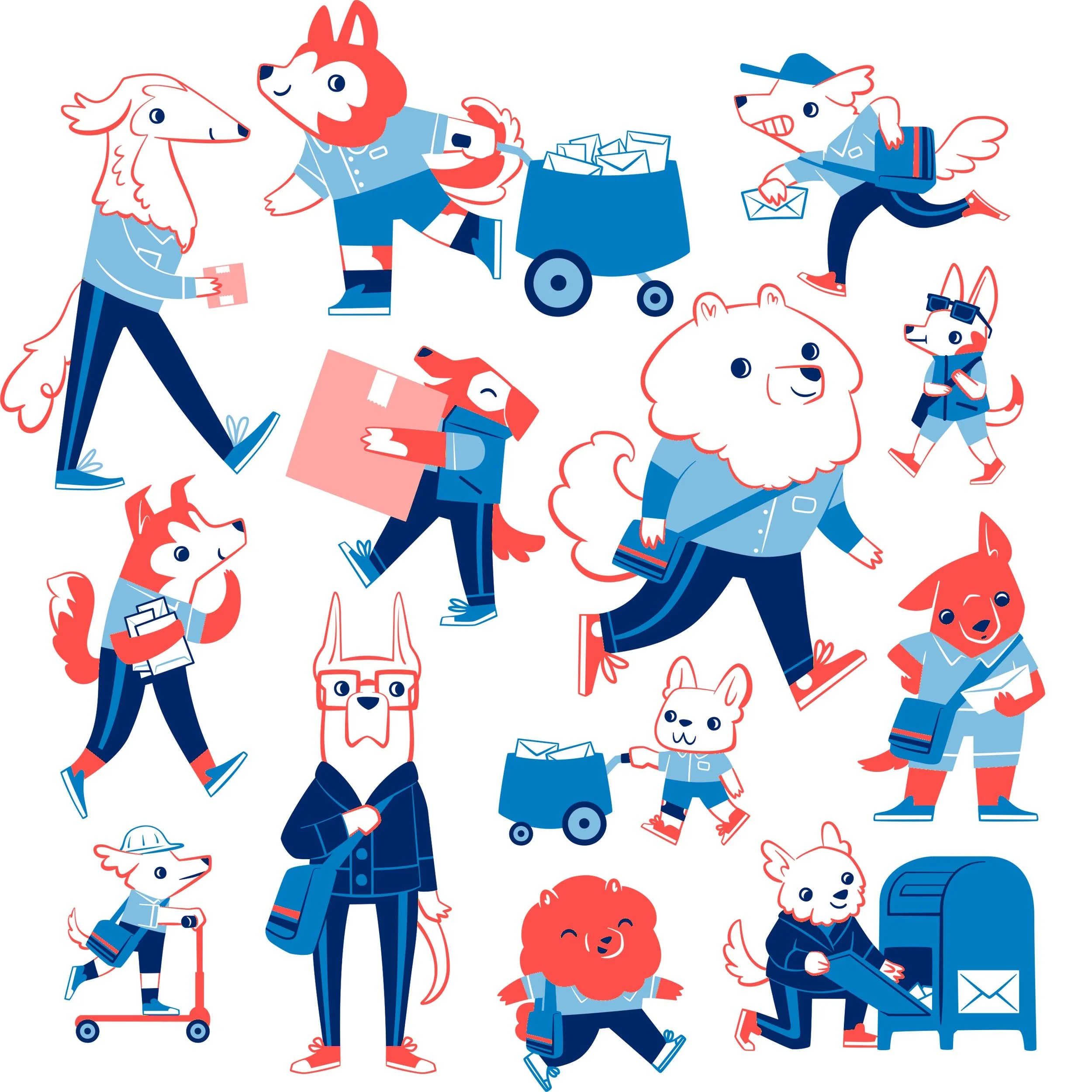 Post Office Dogs Riso Prints — Eloise Narrigan: Children's Illustrator ...