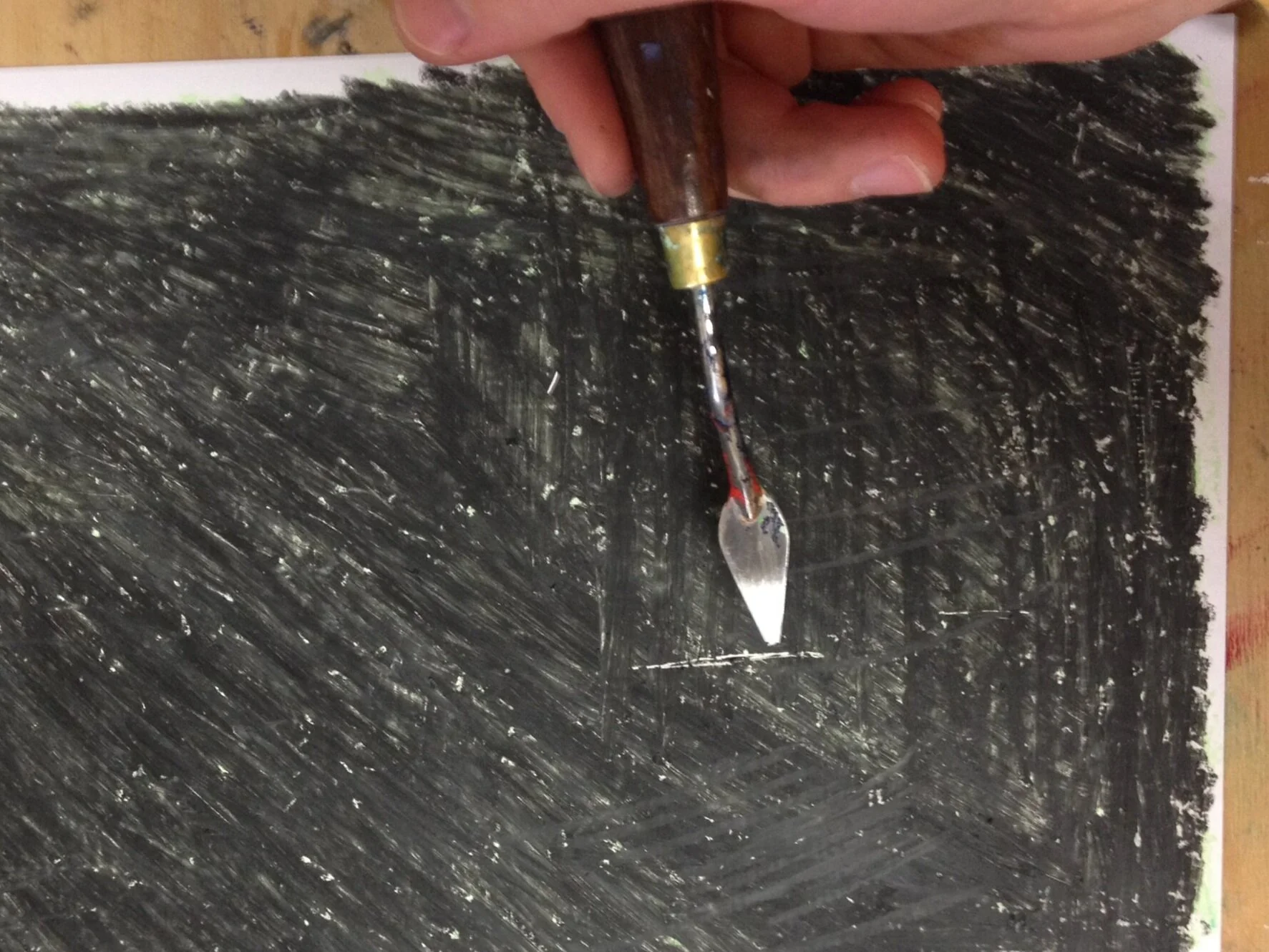 Oil pastel scratching — ARTBOX
