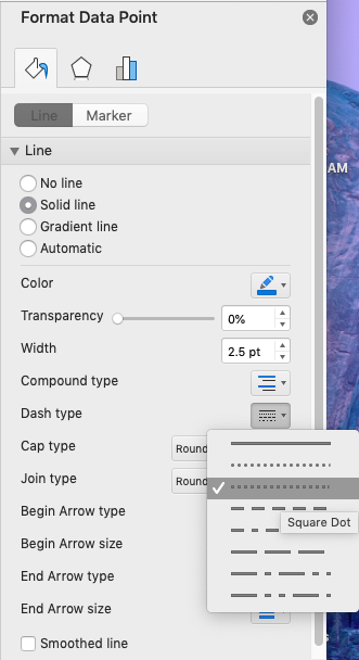 How to format Excel so that a data series is highlighted differently ...