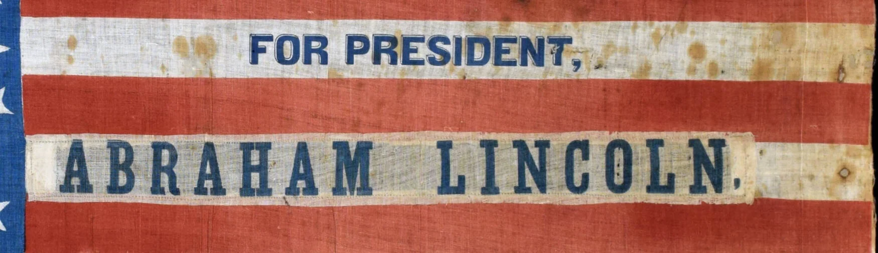Spectacular Abraham Lincoln and Andrew Johnson Campaign Flag with a ...