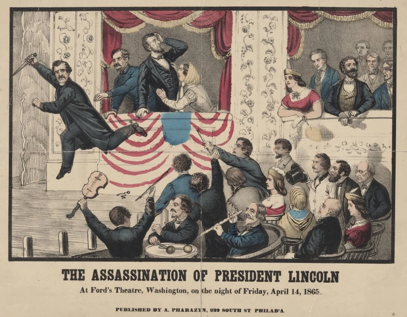 Antique Abraham Lincoln Mourning Broadside with a 34 Star Flag | The ...