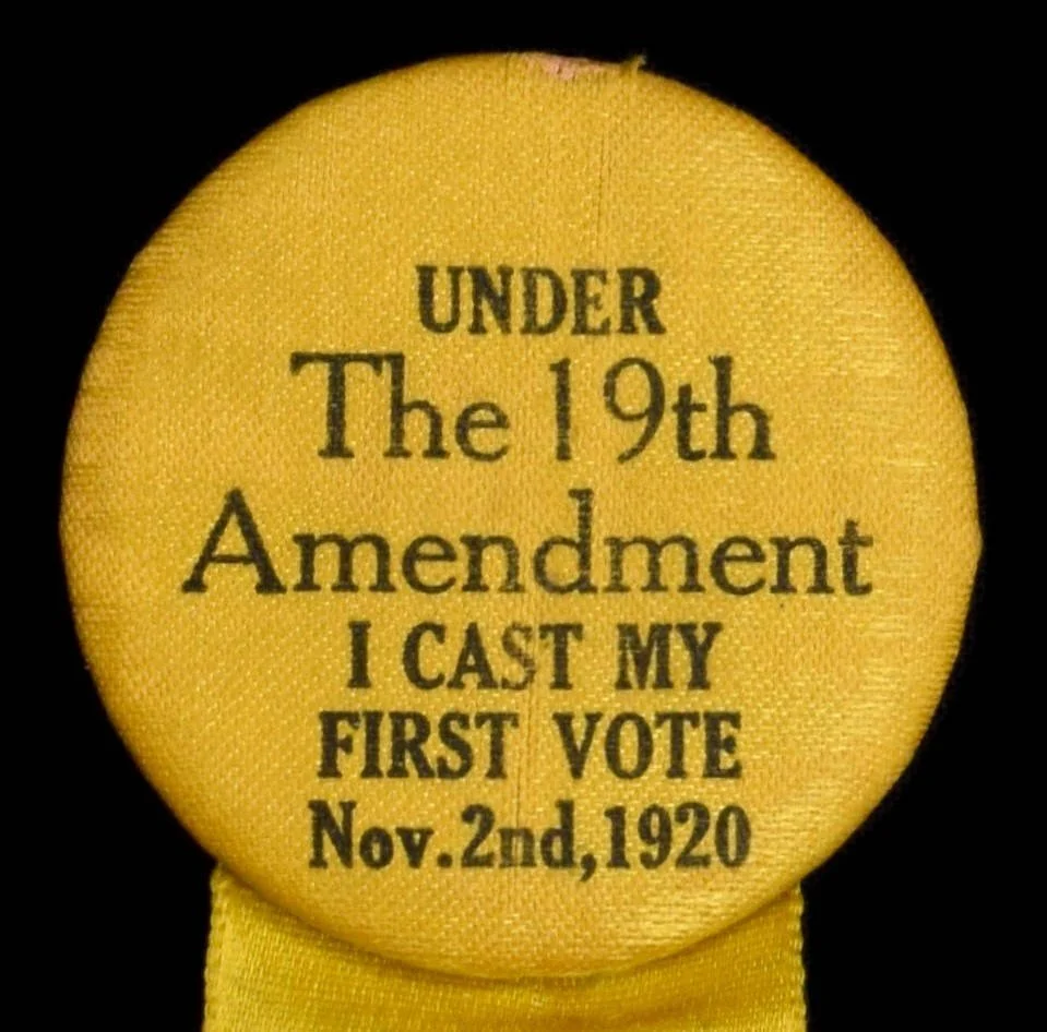 Rare “WOMEN'S FIRST VOTE” Badge | Associated with the 19th Amendment ...