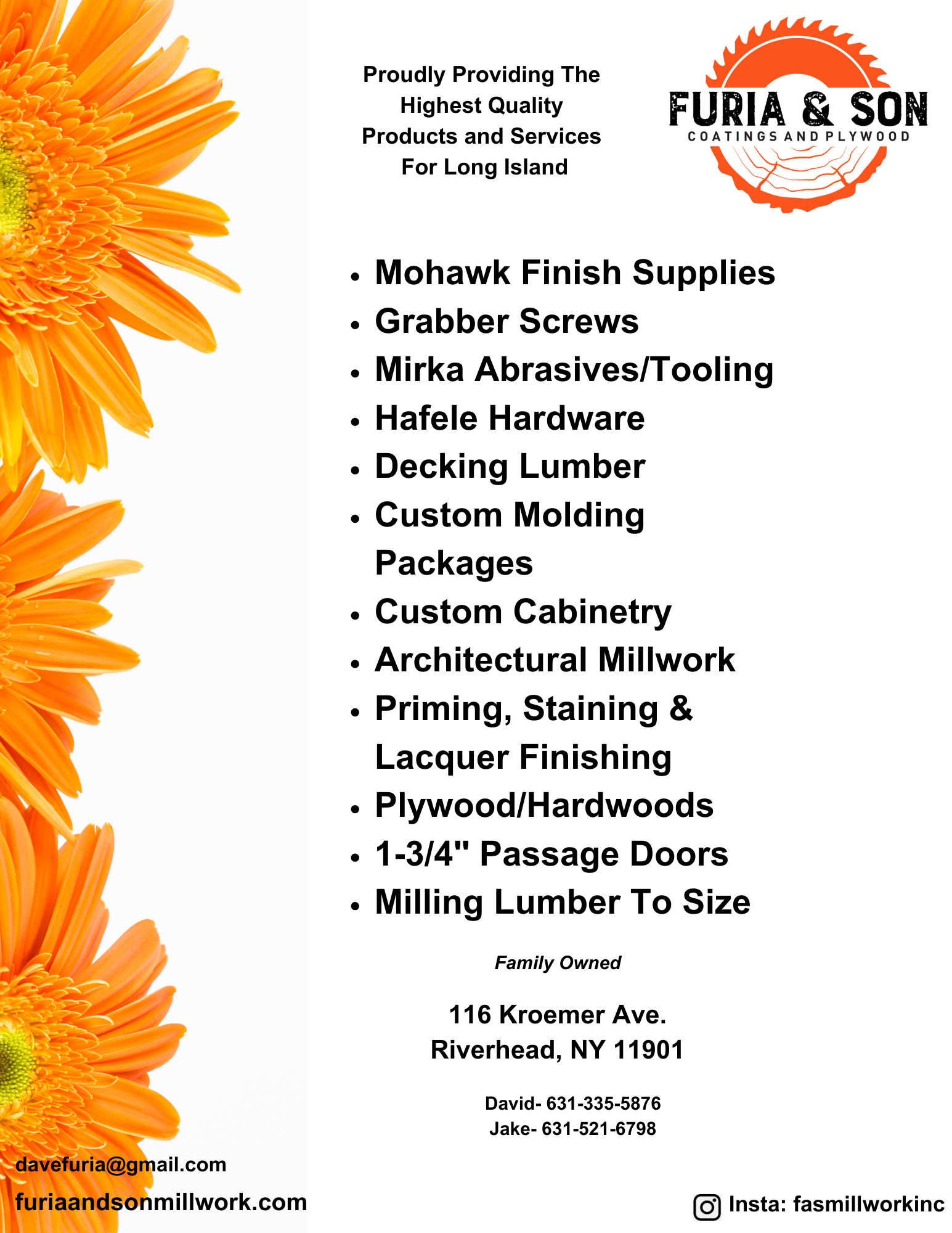 Coatings and Plywood — Furia & Son Millwork Inc. / Furia & Son Coatings ...