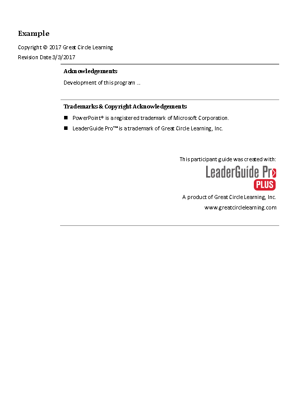 LeaderGuide Pro - Course Authoring Software — Great Circle Learning