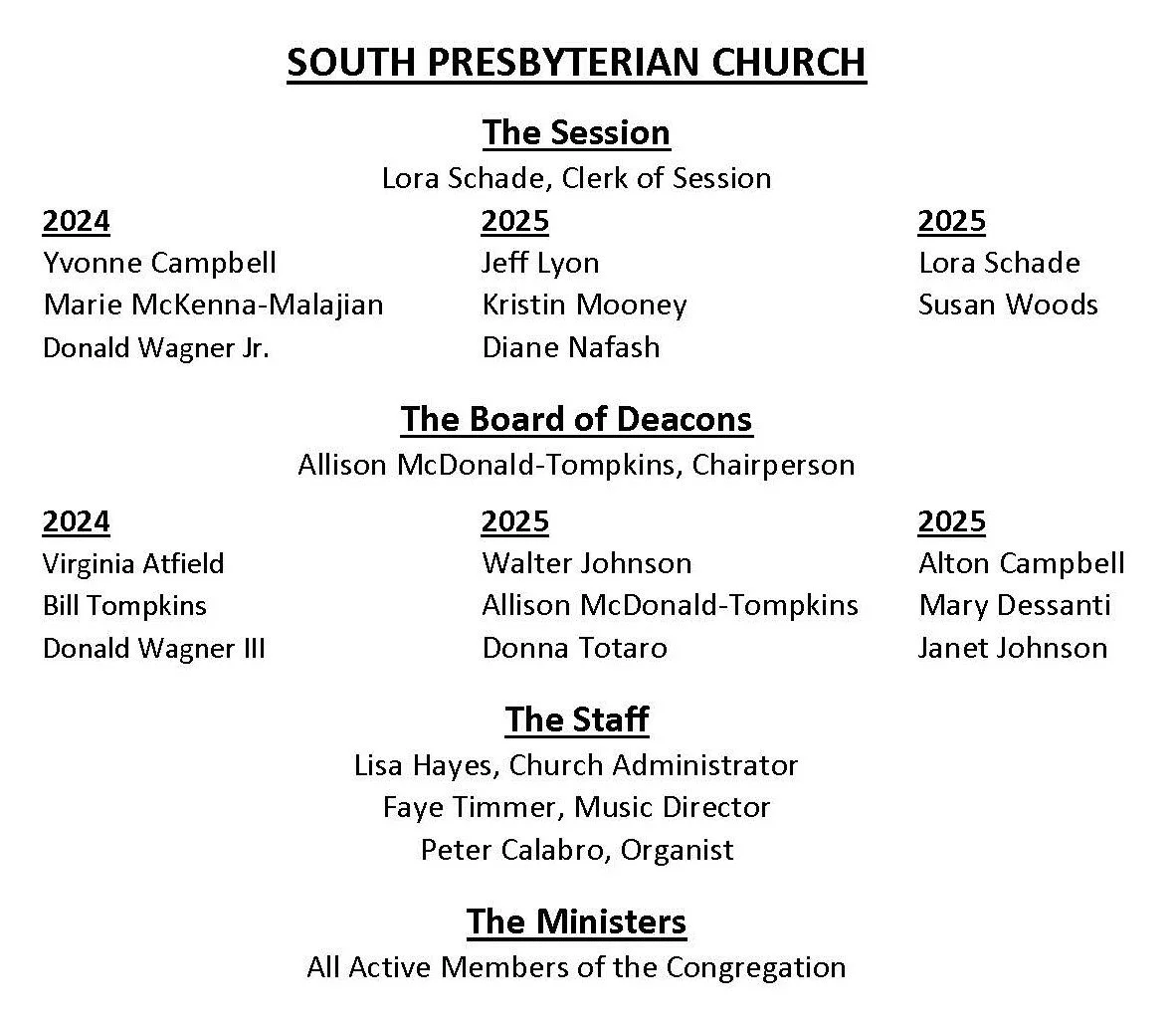 Session/Deacons