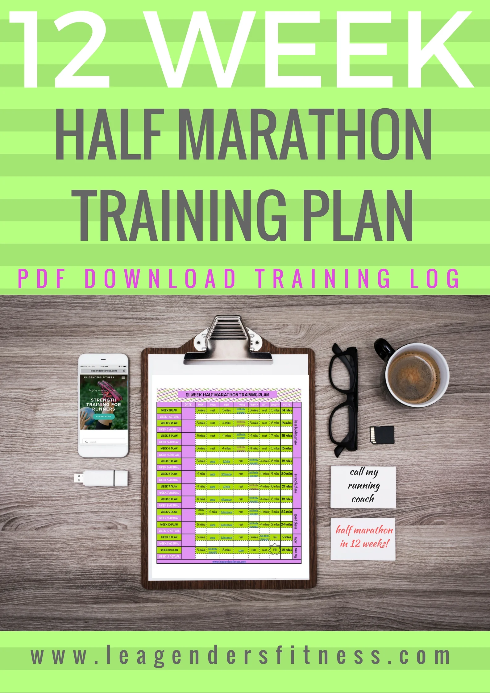 12 Week Half Marathon Training Plan and PDF Download — Lea Genders Fitness