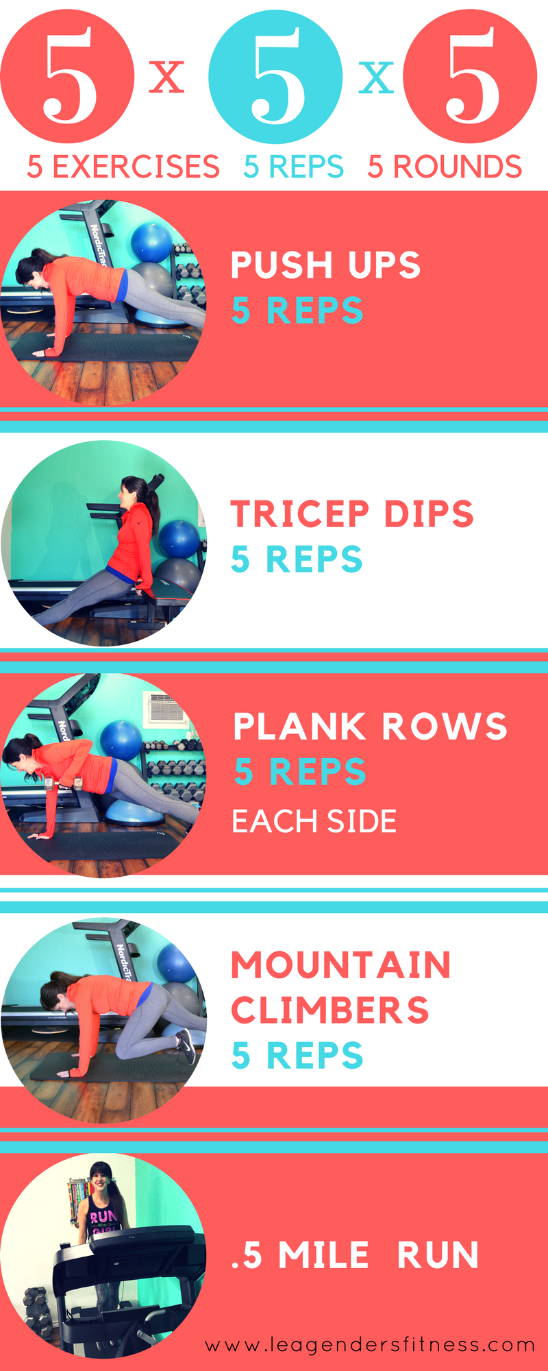 5 x 5 x 5 UPPER BODY WORKOUT 5 EXERCISES | 5 REPS | 5 ROUNDS — Lea ...