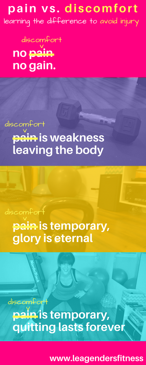 Pain vs. Discomfort: Know the Difference to Avoid Exercise Injury — Lea ...