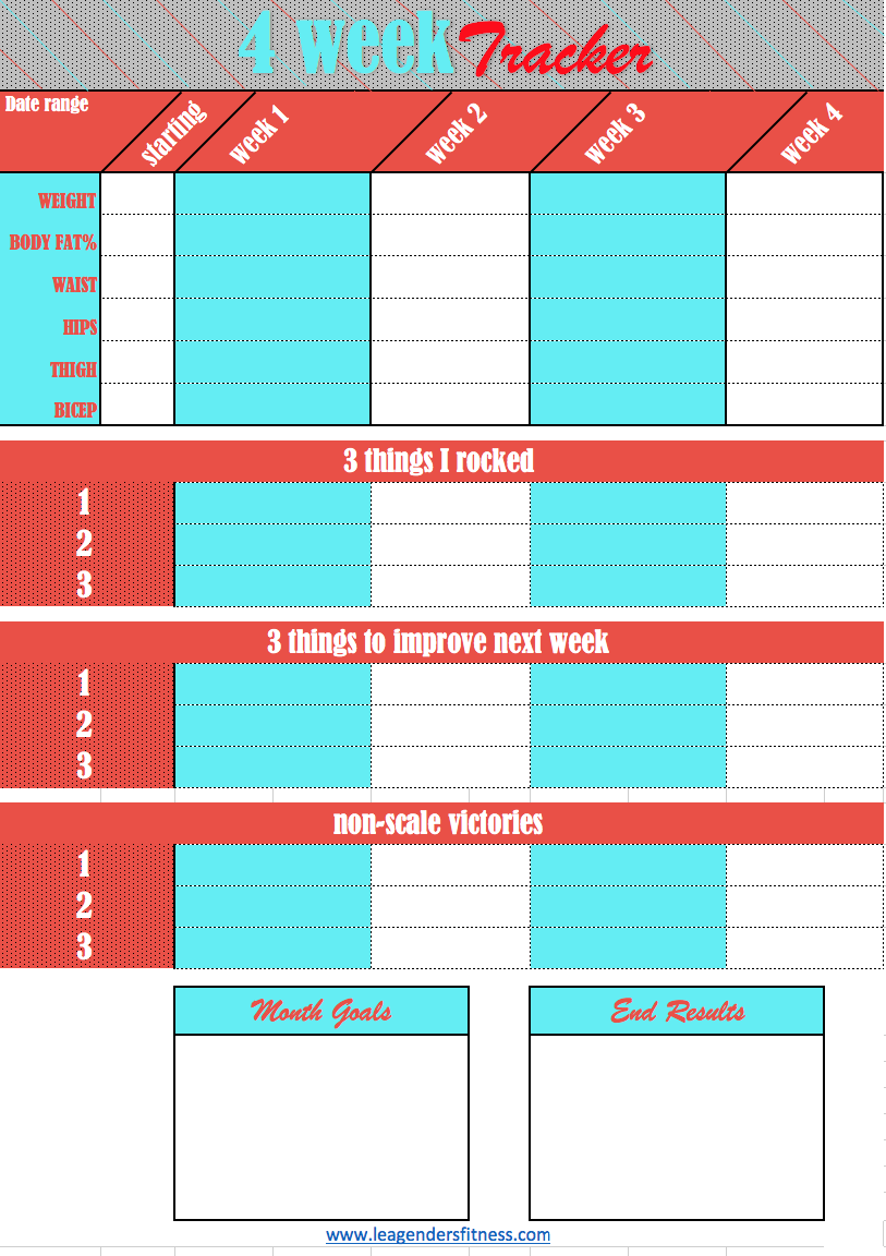 Tracking Results: Healthy Planner and 4 Week Tracker Printable ...