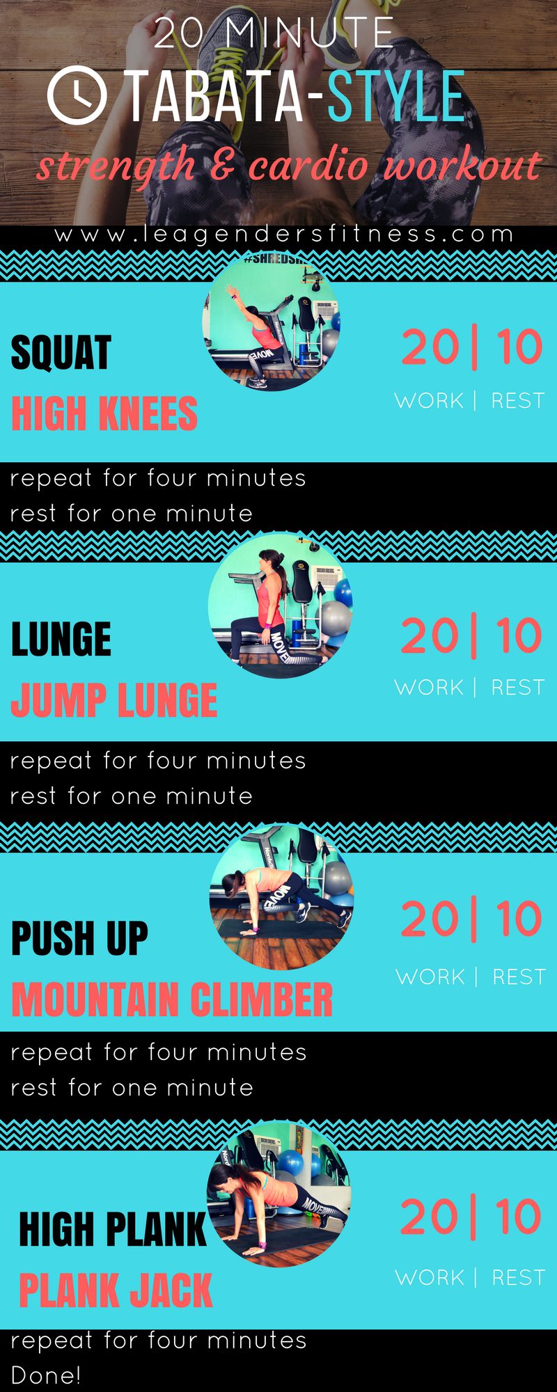 20 MINUTE STRENGTH & CARDIO TABATA-STYLE WORKOUT — Lea Genders Fitness