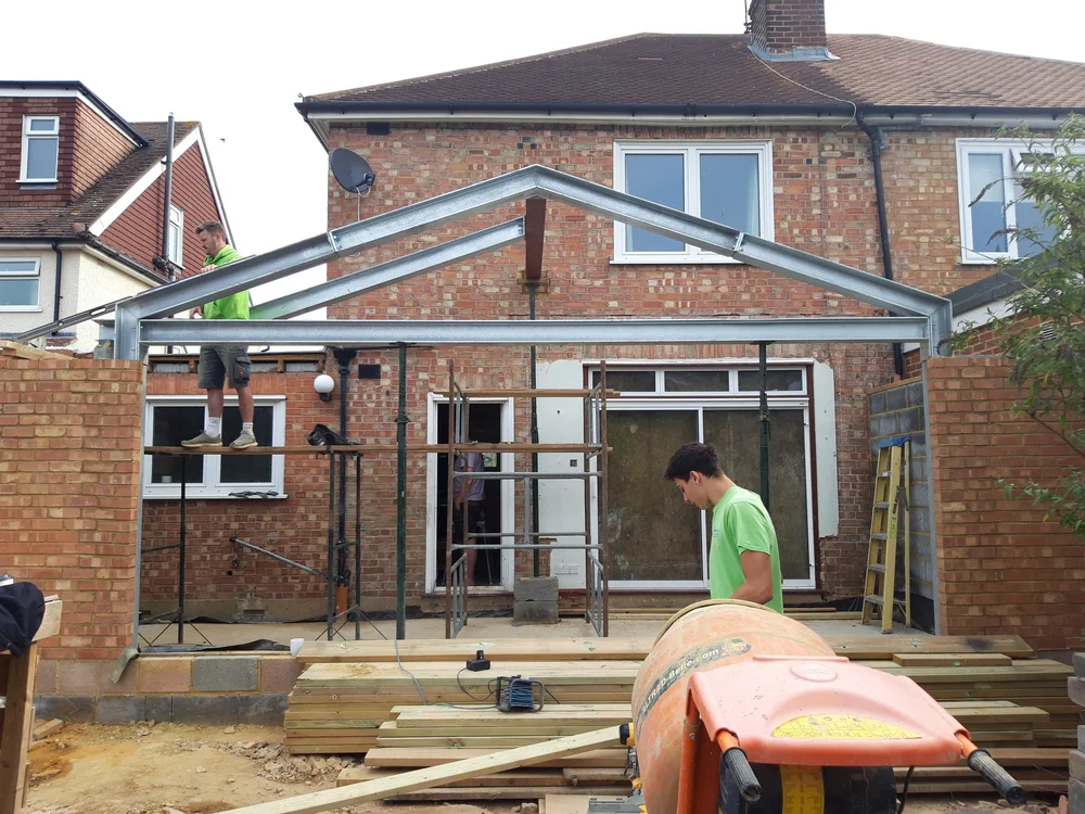 The A-frame structure for our project in Hampton has been erected