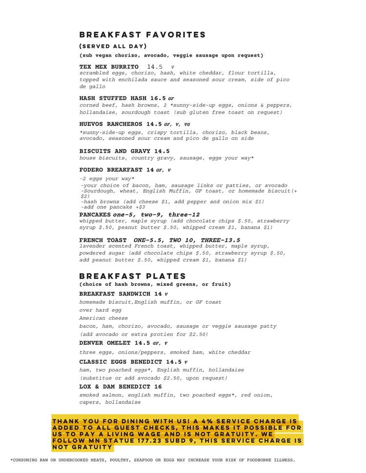 MENU — Hi-Lo Diner