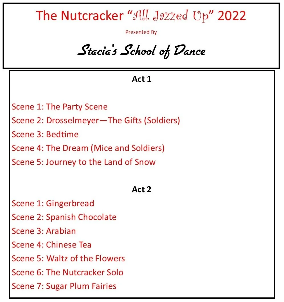 The Nutcracker 2022 Program — Stacia's School Of Dance