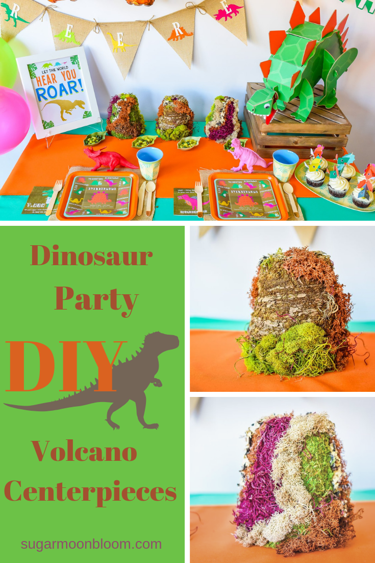 Easy DIY Party Supplies: Prehistoric Dinosaur Volcano Centerpieces ...