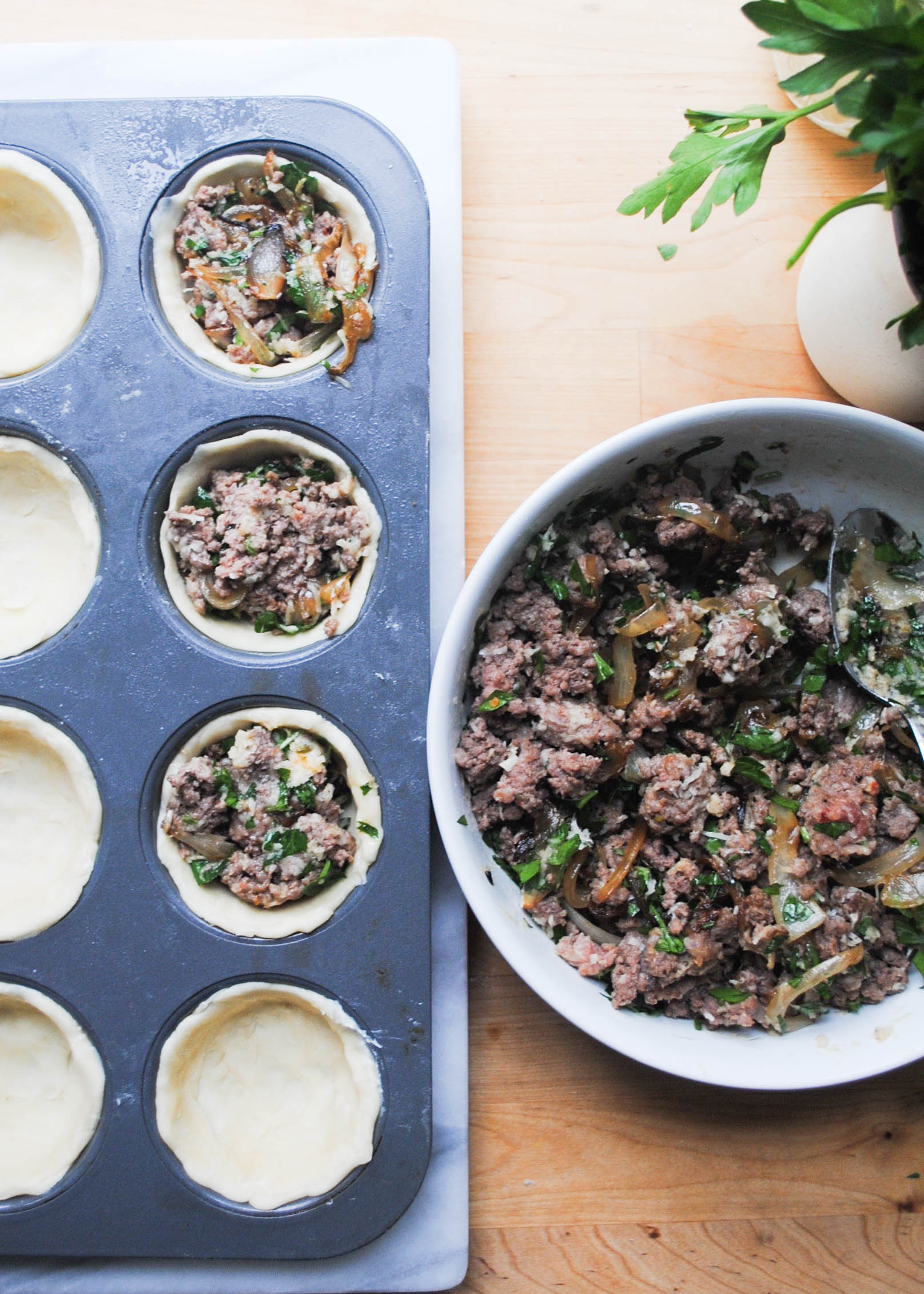Beef + Caramelized Onion Mini Pies — Eat Cho Food