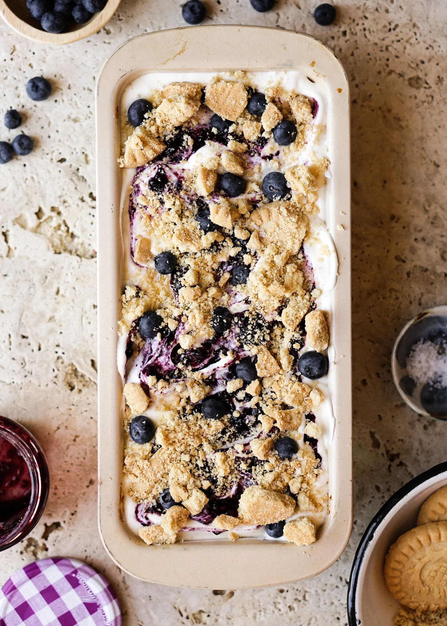 Salted Blueberry and Shortbread Frozen Yogurt (No-Churn!) — Eat Cho Food