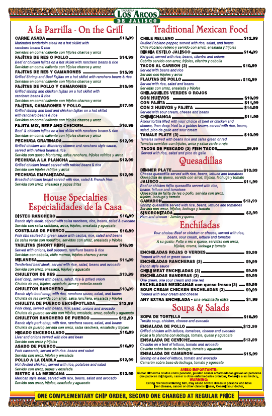 Los Arcos de Jalisco - Full Menu