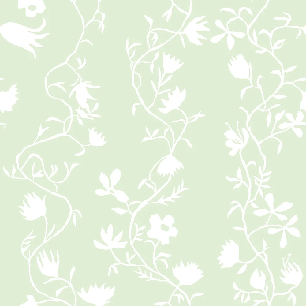 Light Green Floral Wallpaper