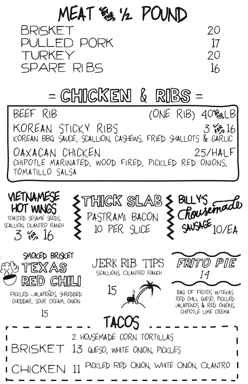 Menu Red Hook — Hometown