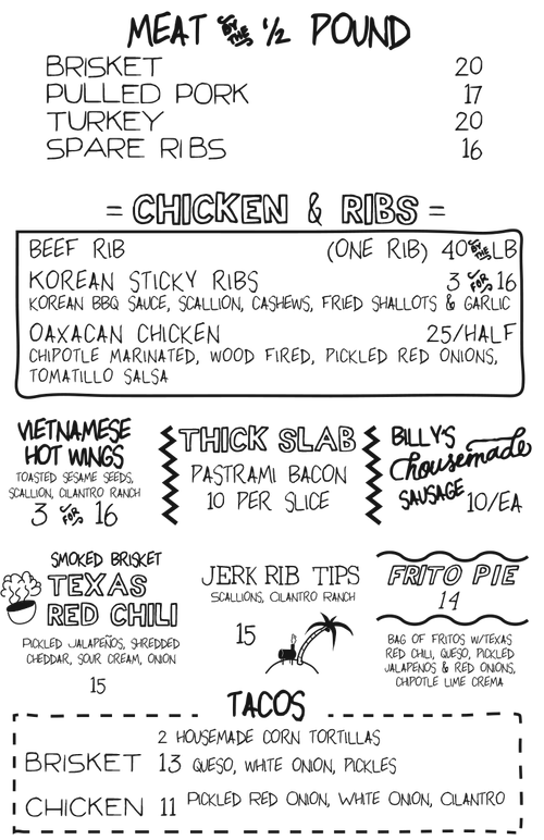 Menu Red Hook — Hometown
