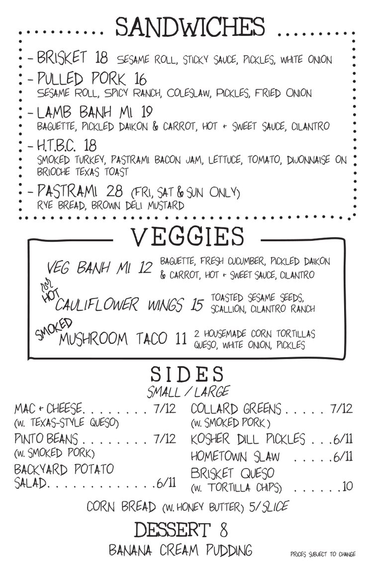 Menu Red Hook — Hometown