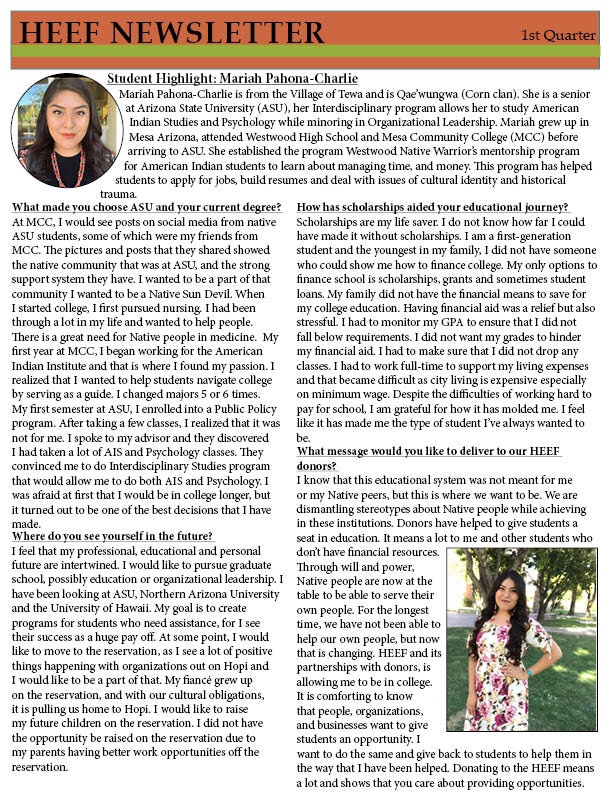 HEEF Newsletters — Hopi Education Endowment Fund