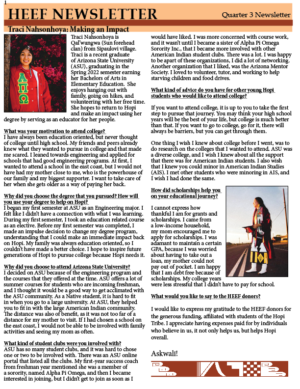 HEEF Newsletters — Hopi Education Endowment Fund