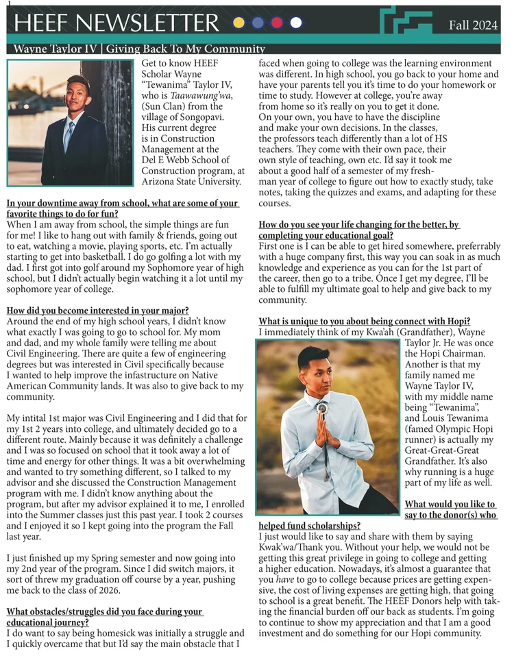 HEEF Newsletters — Hopi Education Endowment Fund