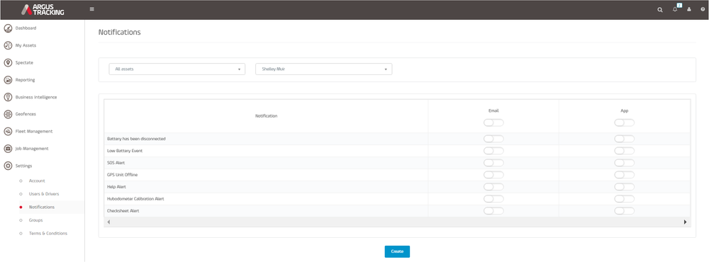 Argus Tracking - Notifications