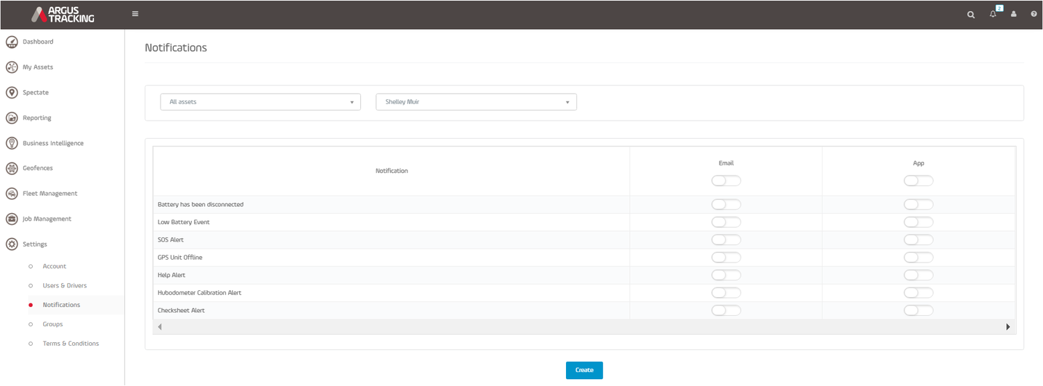 Argus Tracking - Notifications